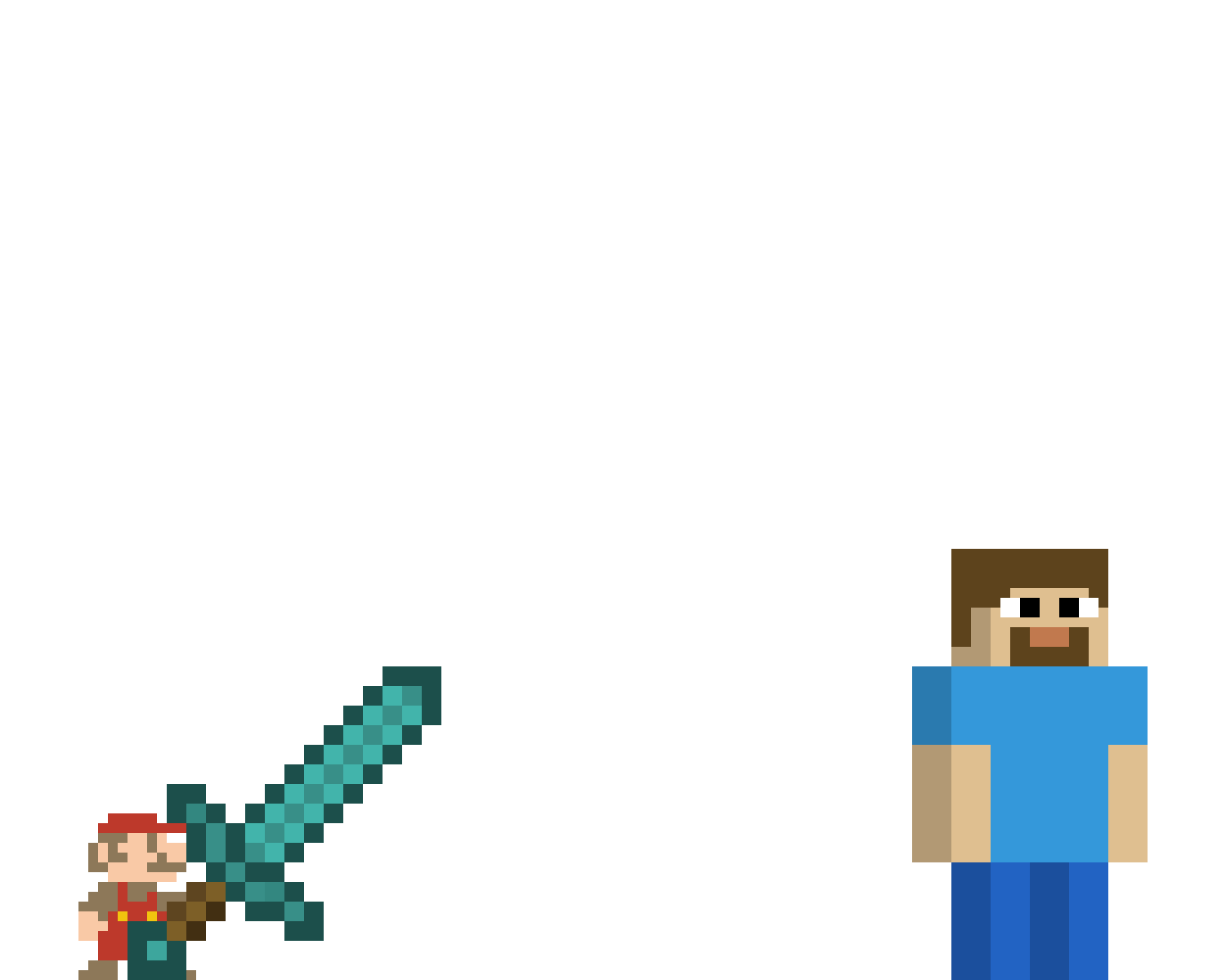 Pixilart - When god Steve meets mari by eballestero6