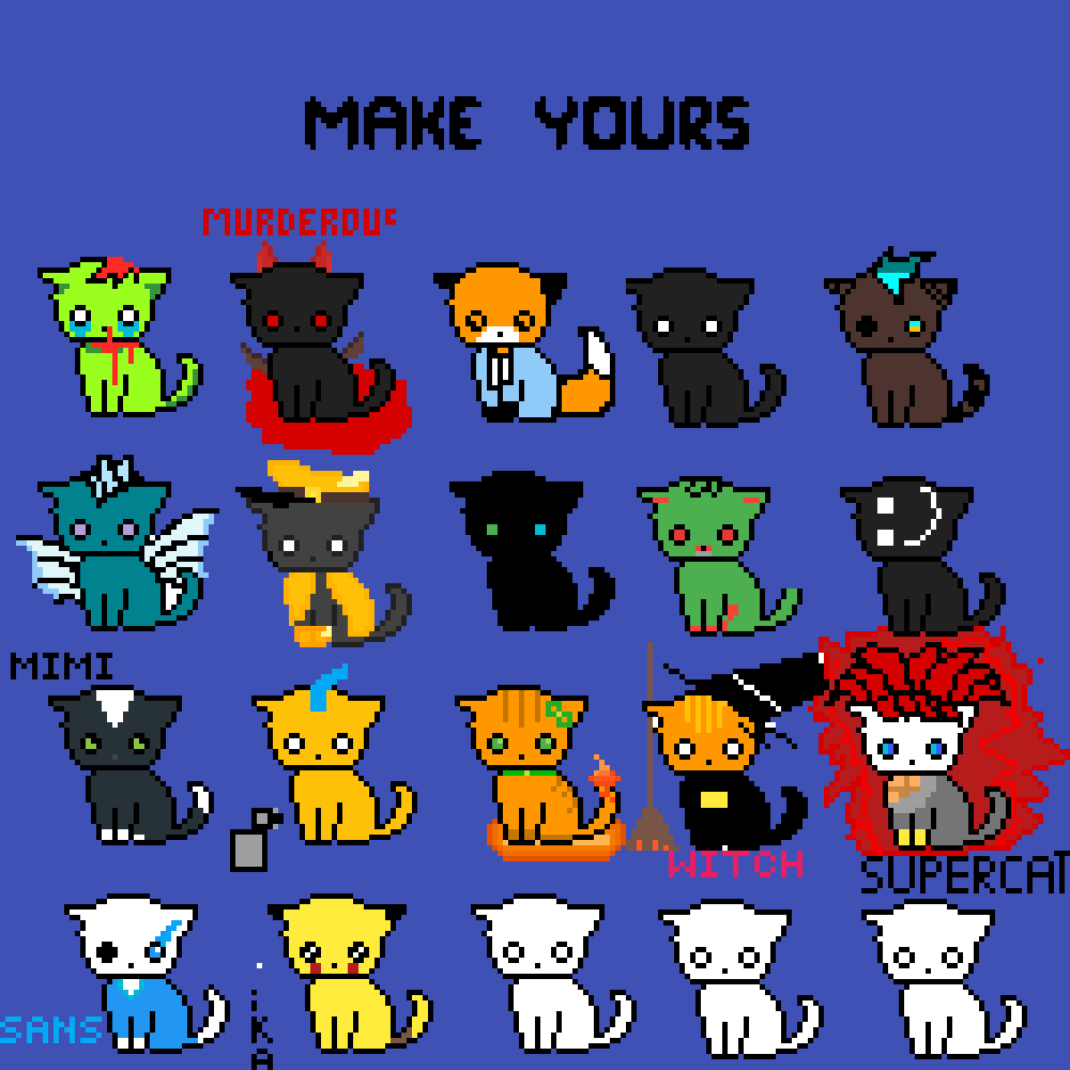 Editing Design Your own cat - Free online pixel art drawing tool - Pixilart