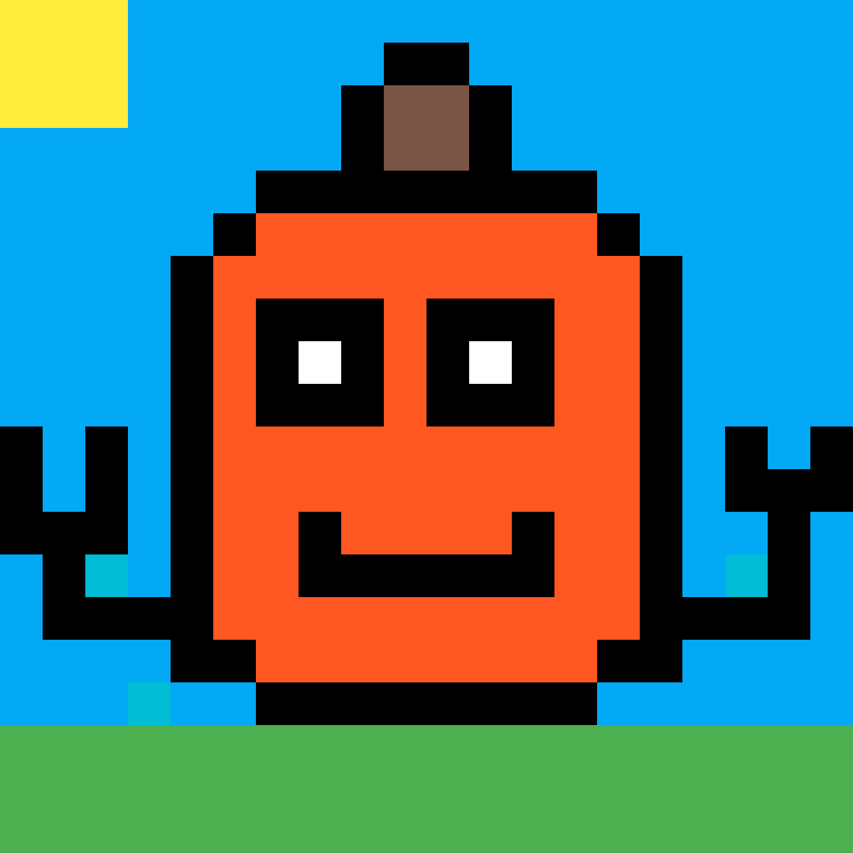 Pixilart - 8 bit Jack o Lantern by Cooper-Cool-23