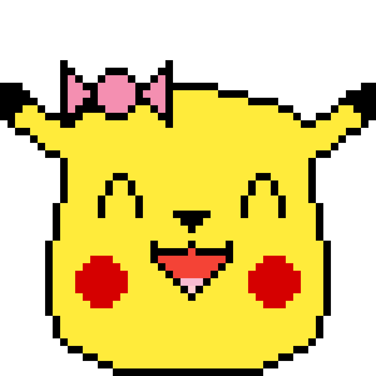 Pikachu Pixel Art Grid