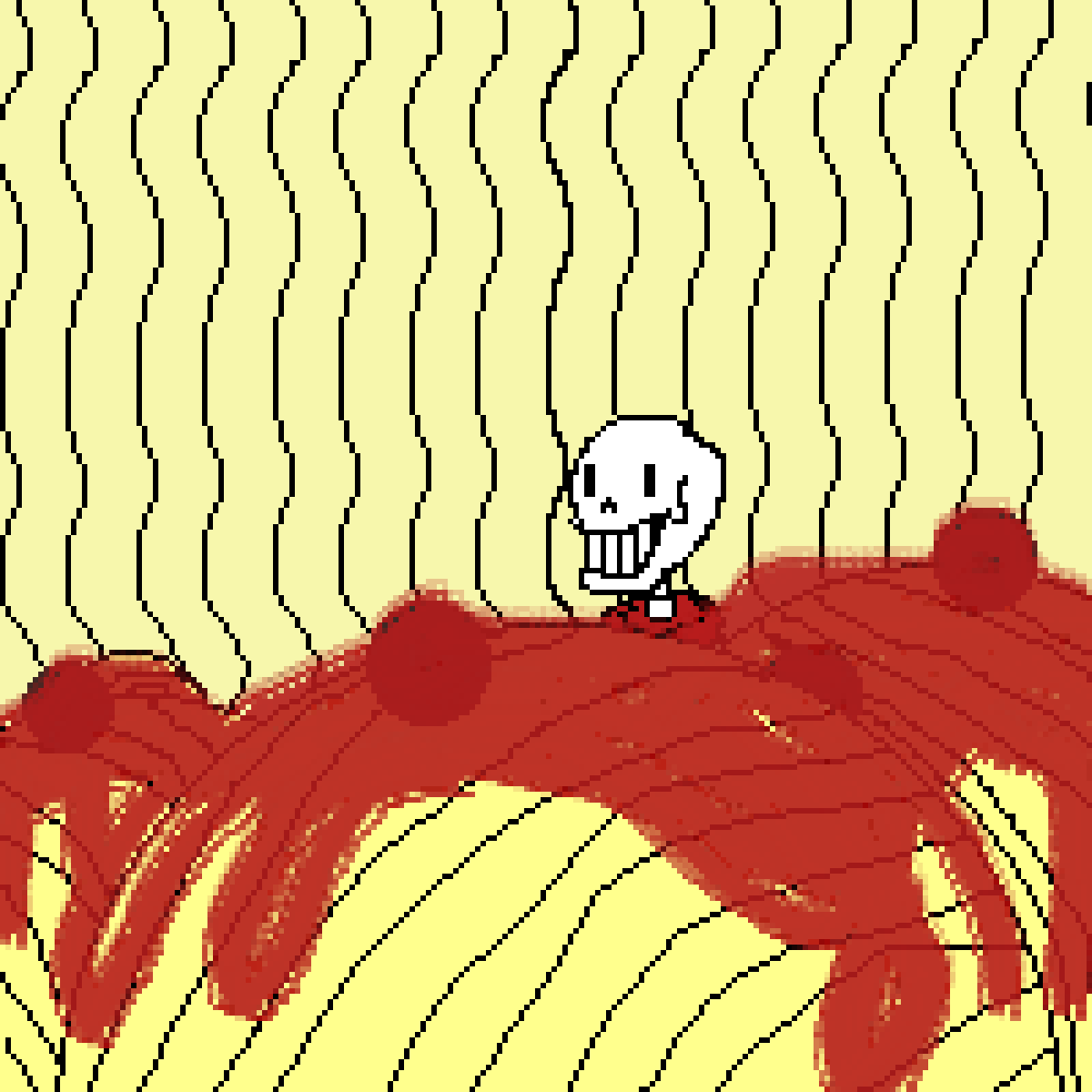 Pixilart - Request: The Great Papyrus in a Room Full of Spaghetti by Xuen