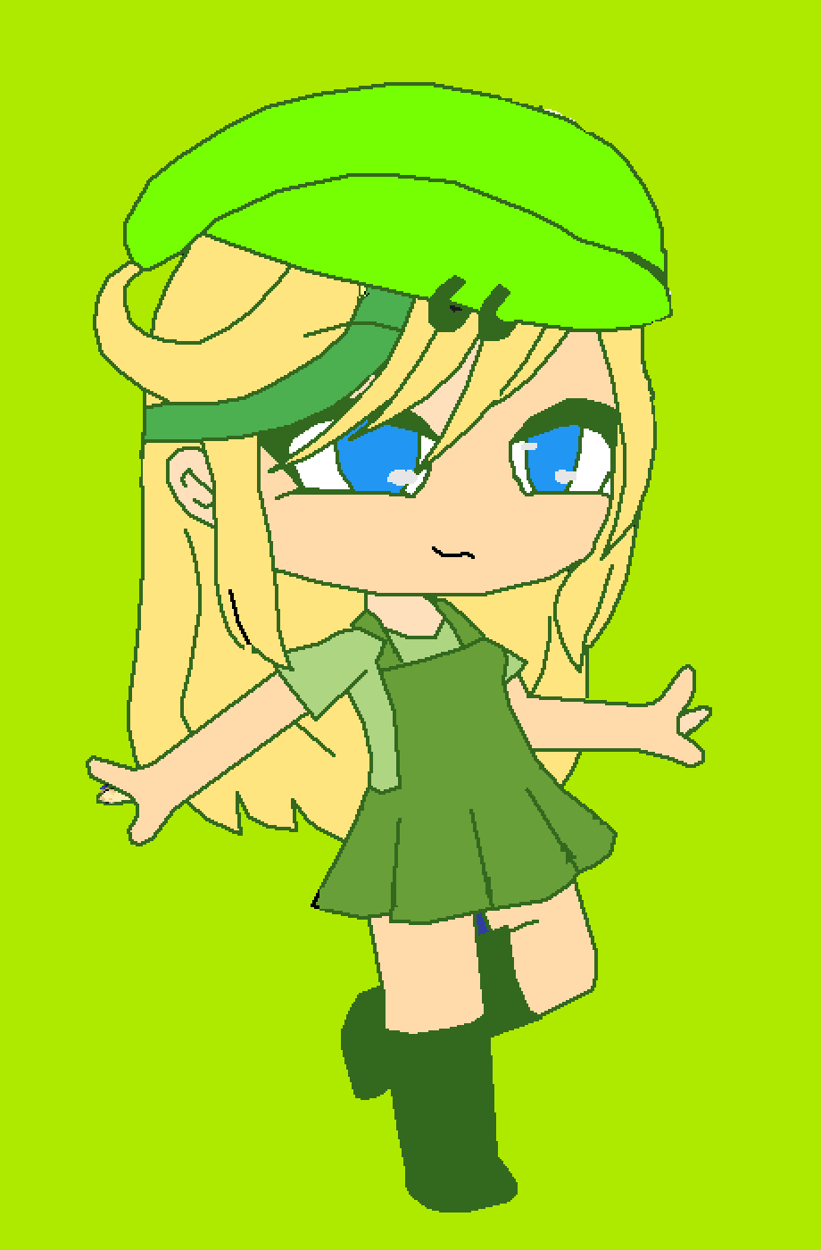 Pixilart - green gacha by tp30962