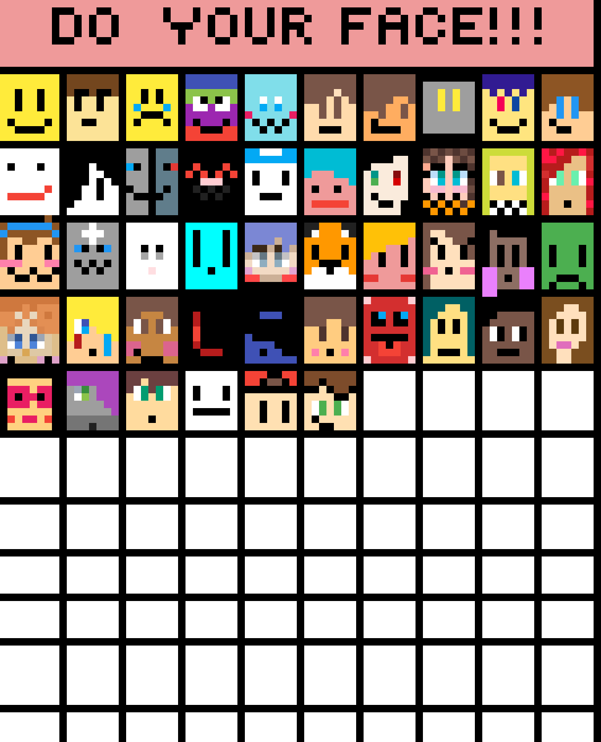 Editing DRAW A FACE - Free online pixel art drawing tool - Pixilart