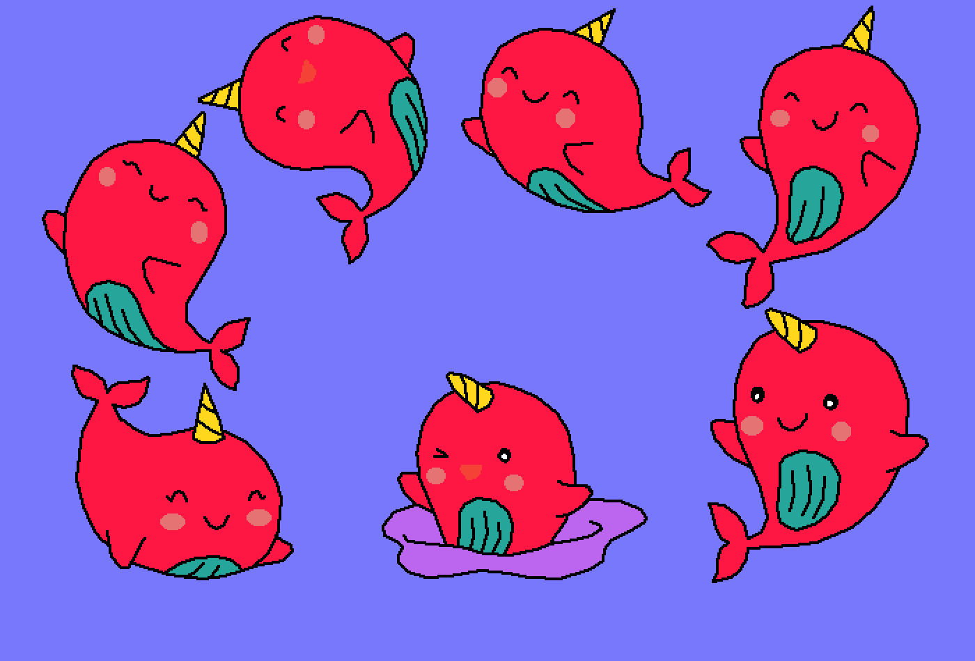 Rainbow Animated Narwhals