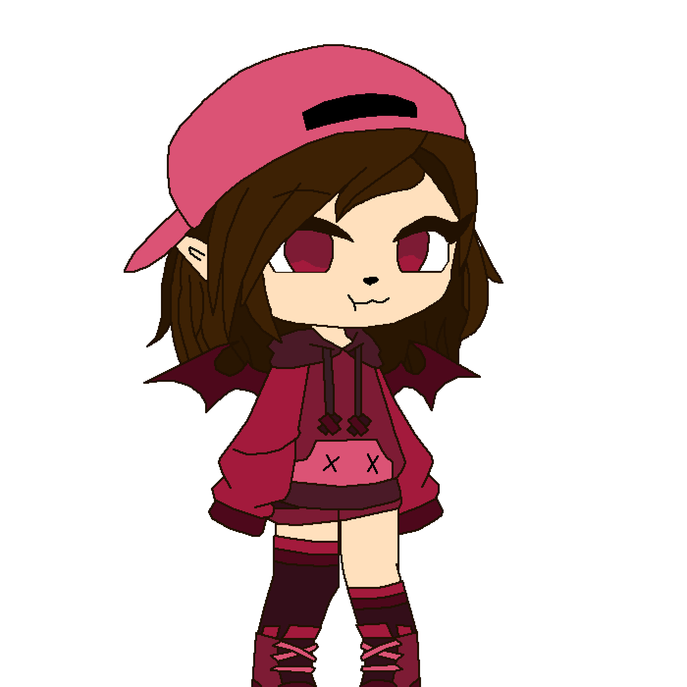 Pixilart - red pink gacha by Dv61xOMKnAU83Wz