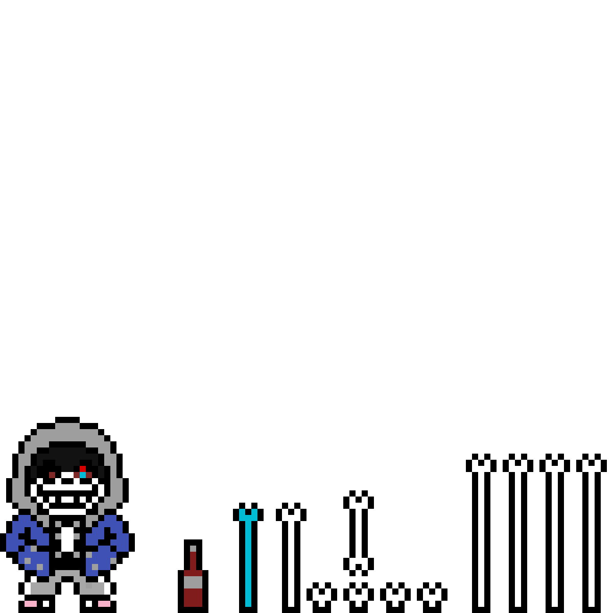 Pixilart - dusttale sans OW sprites by ink-man