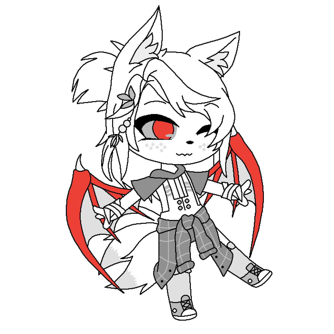 Pixilart - Cute Gacha Fox in rainbw by wolfa-on