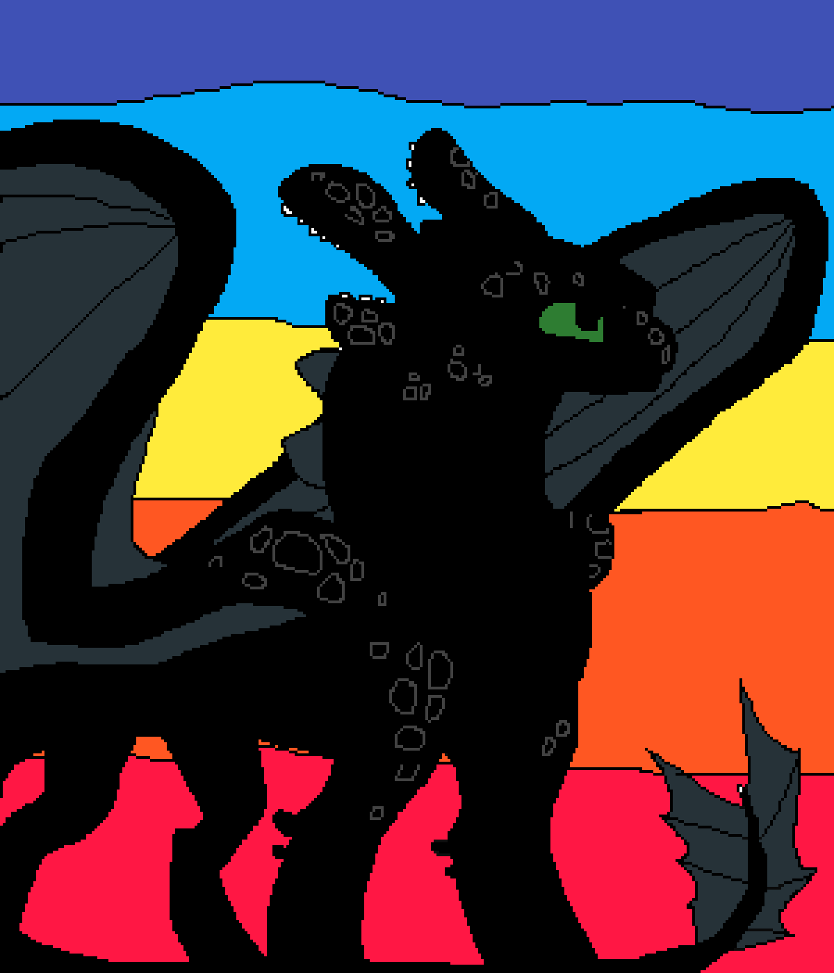 Editing Toothless Sunset - Free online pixel art drawing tool - Pixilart