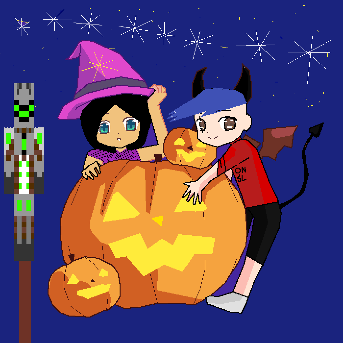 Editing scarecrow and kids - Free online pixel art drawing tool - Pixilart