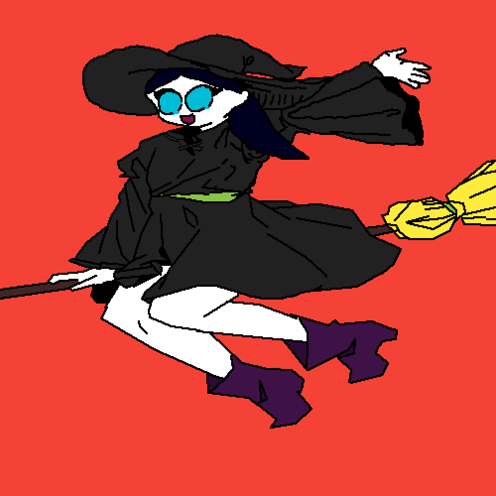 Pixilart - Misty flying on a broom by Idontexist2