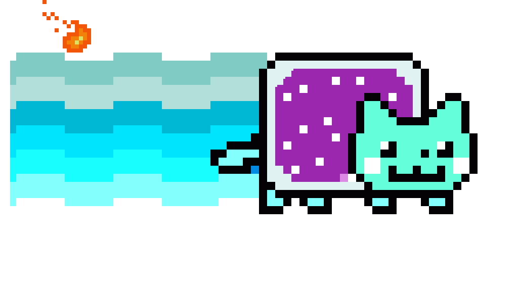 Pixilart - nyan cat meteorito explosion masiva by Torithebaby