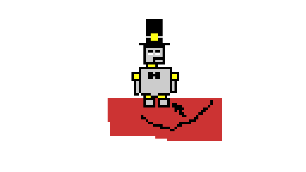 Pixilart - top hat bot 9000 by bitpixel