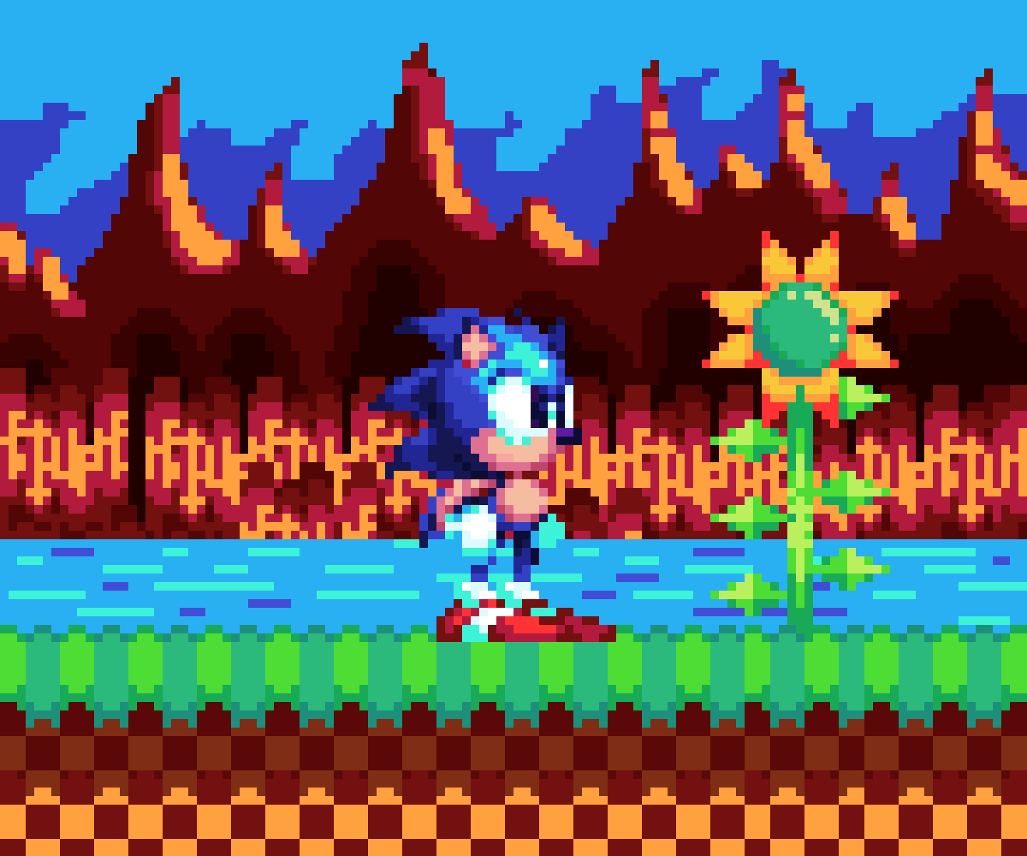 Pixilart - new sonic sprite by aliceorsomethin
