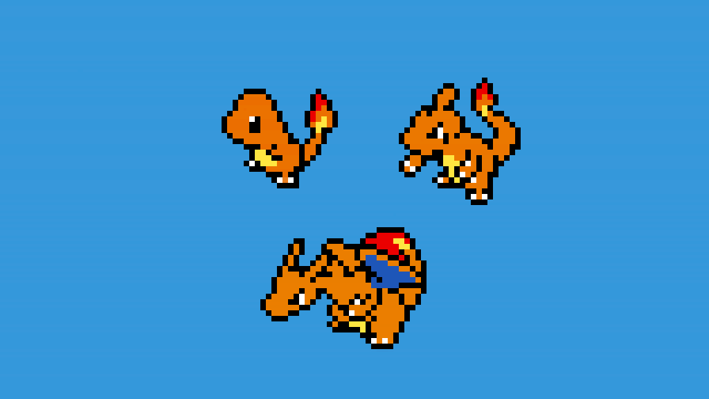 Editing Charmander Charmeleon Charizard pixel art - Free online pixel ...