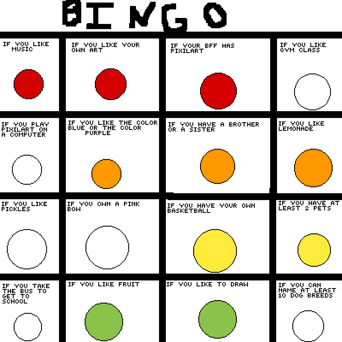 Editing Bingo - Free online pixel art drawing tool - Pixilart
