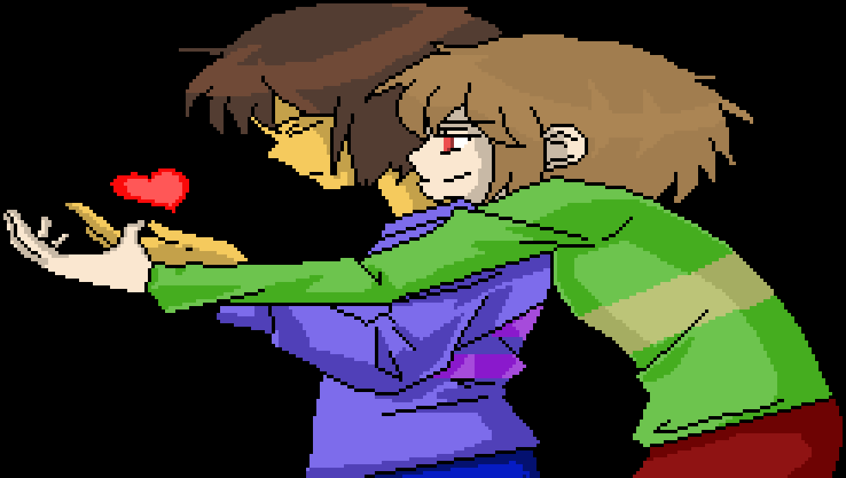 Pixilart - Frisk & Chara Pixel Art by xXtrullorx