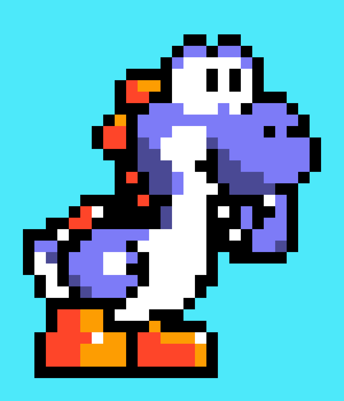 Pixilart - Yoshi Island Blue Yoshi by Gioeleworld