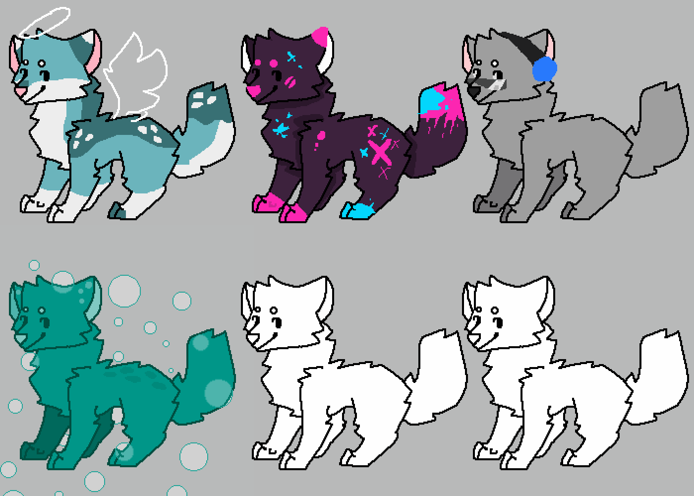 Pixilart - pink and blue wolf by tamaribrown