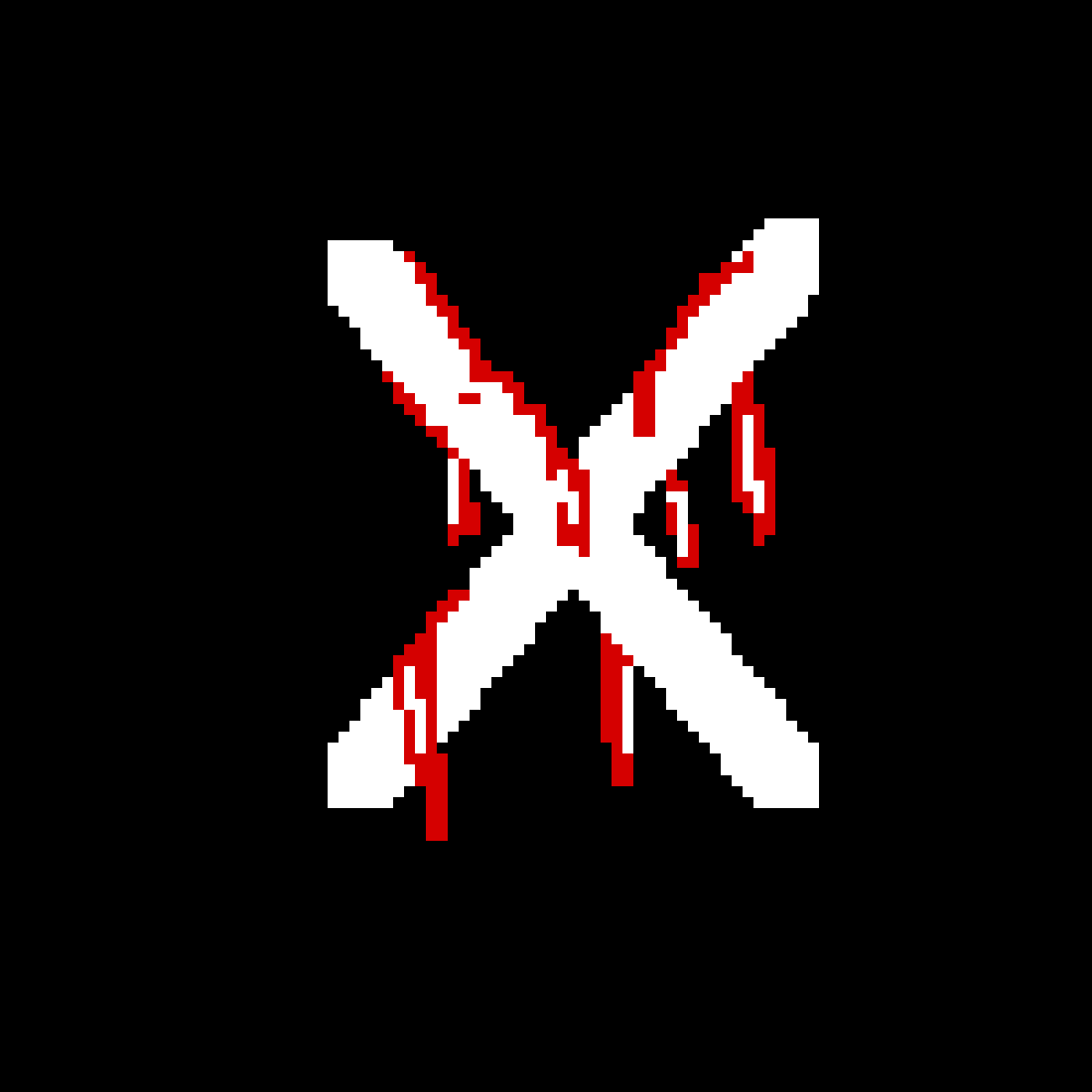 Pixilart - An 'X' with blood dripping down, I guess? by LilyNguyen