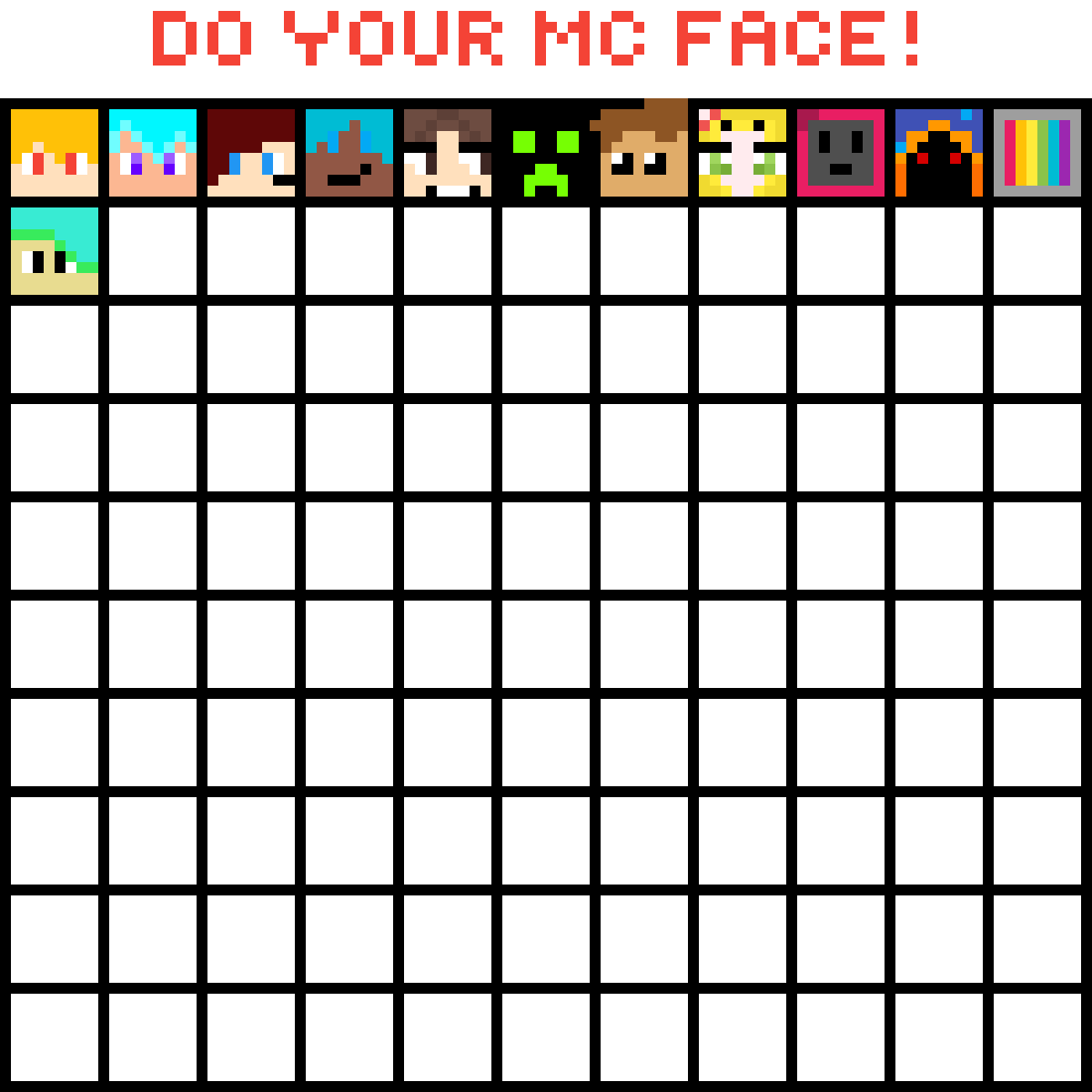 Editing Do your mc face - Free online pixel art drawing tool - Pixilart