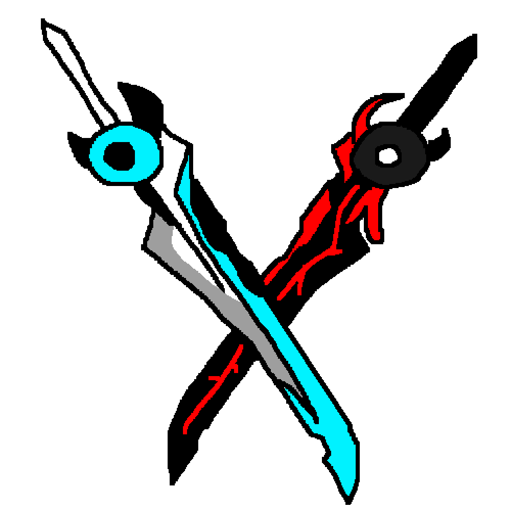 Pixilart - Aaron's two swords (Good and evil) by JungkookOppa