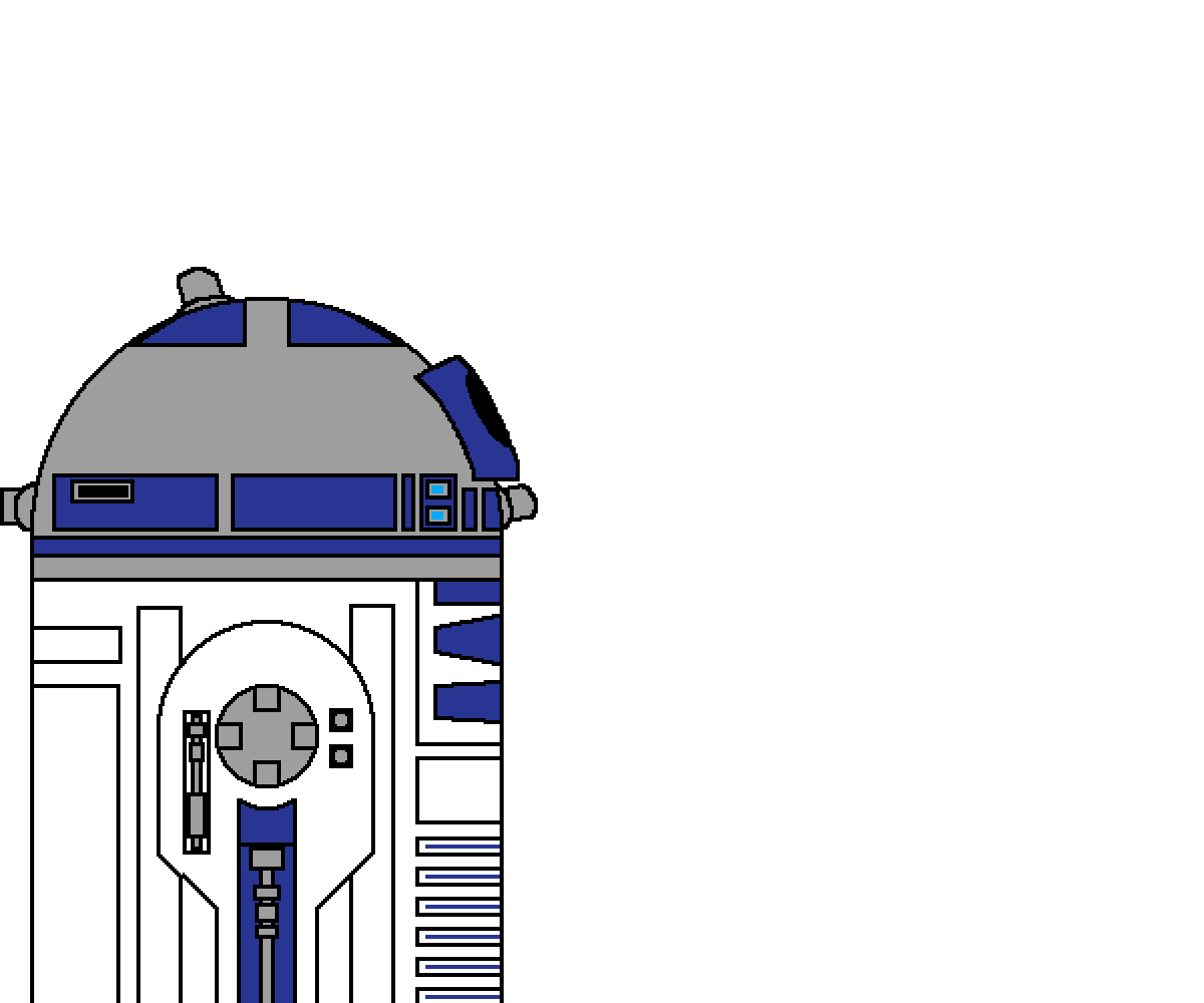 Editing R2 D2 and a person - Free online pixel art drawing tool - Pixilart
