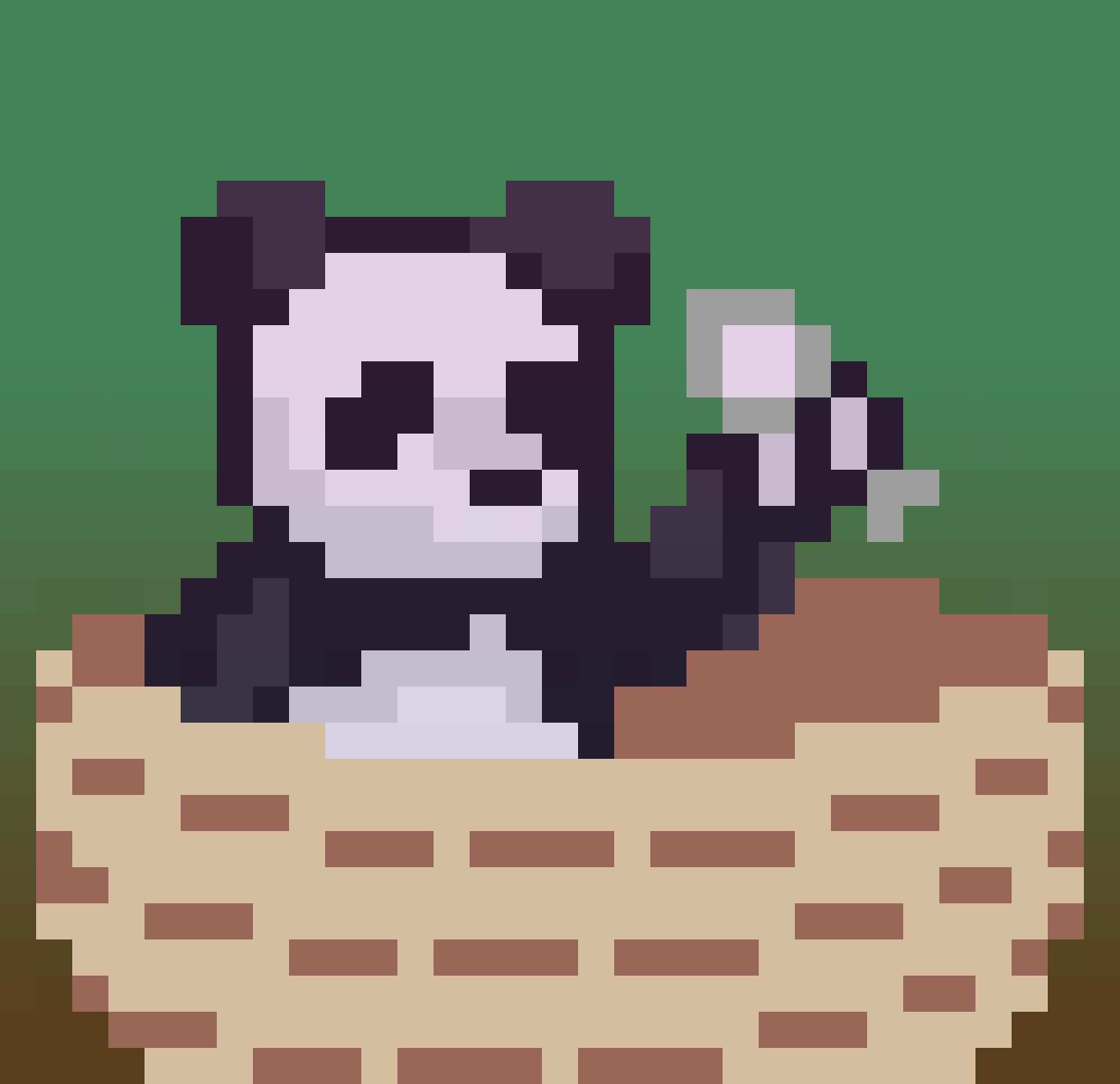 Pixilart - panda holding spoon by jamielikesbread