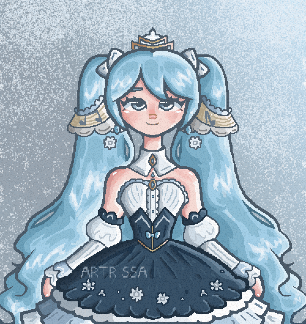 Pixilart - Snow Miku by ArtRissa