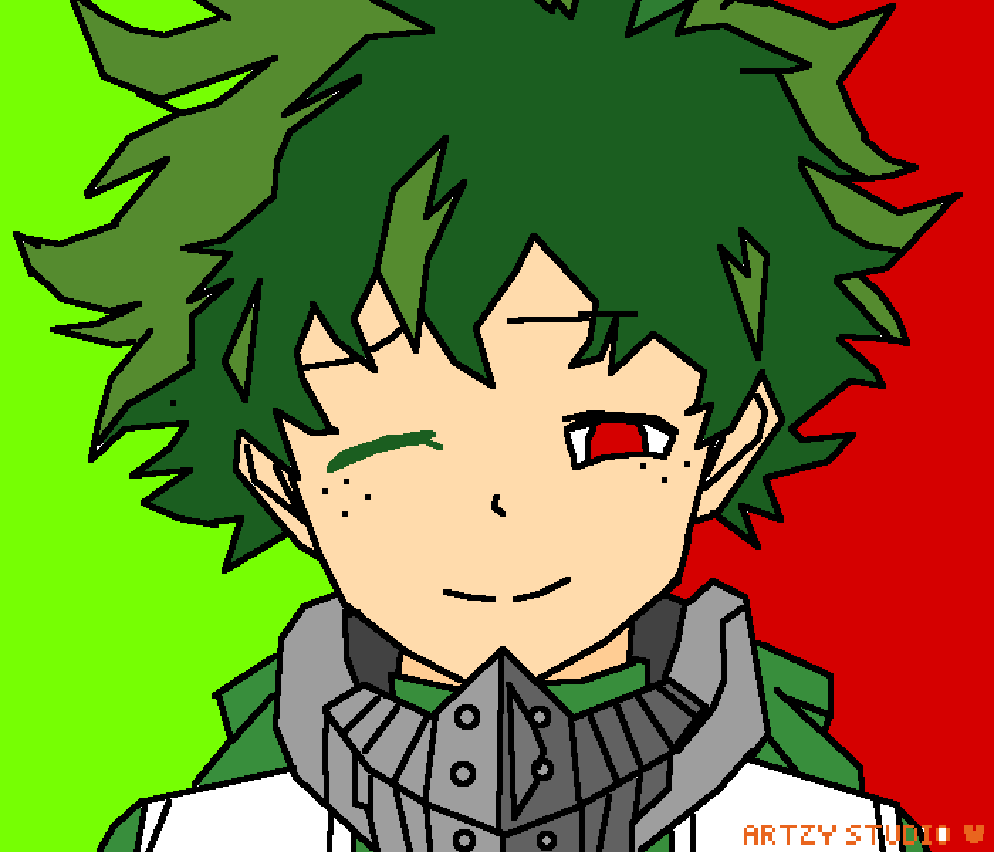 Pixilart - Villain Deku & Hero Deku by kingexplosive