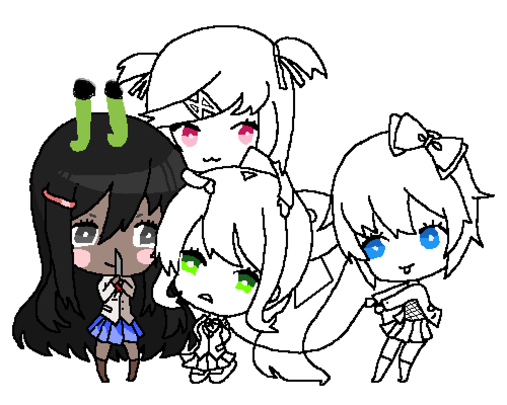 Pixilart - DDLC Drawing 2 by Rosescarlon12