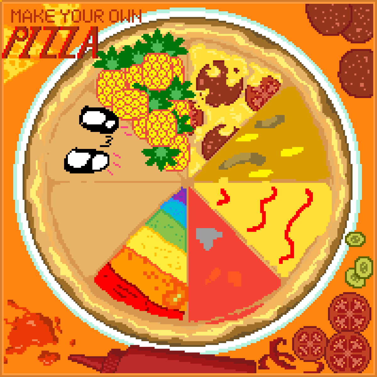 Editing Add a pizza slice - Free online pixel art drawing tool - Pixilart