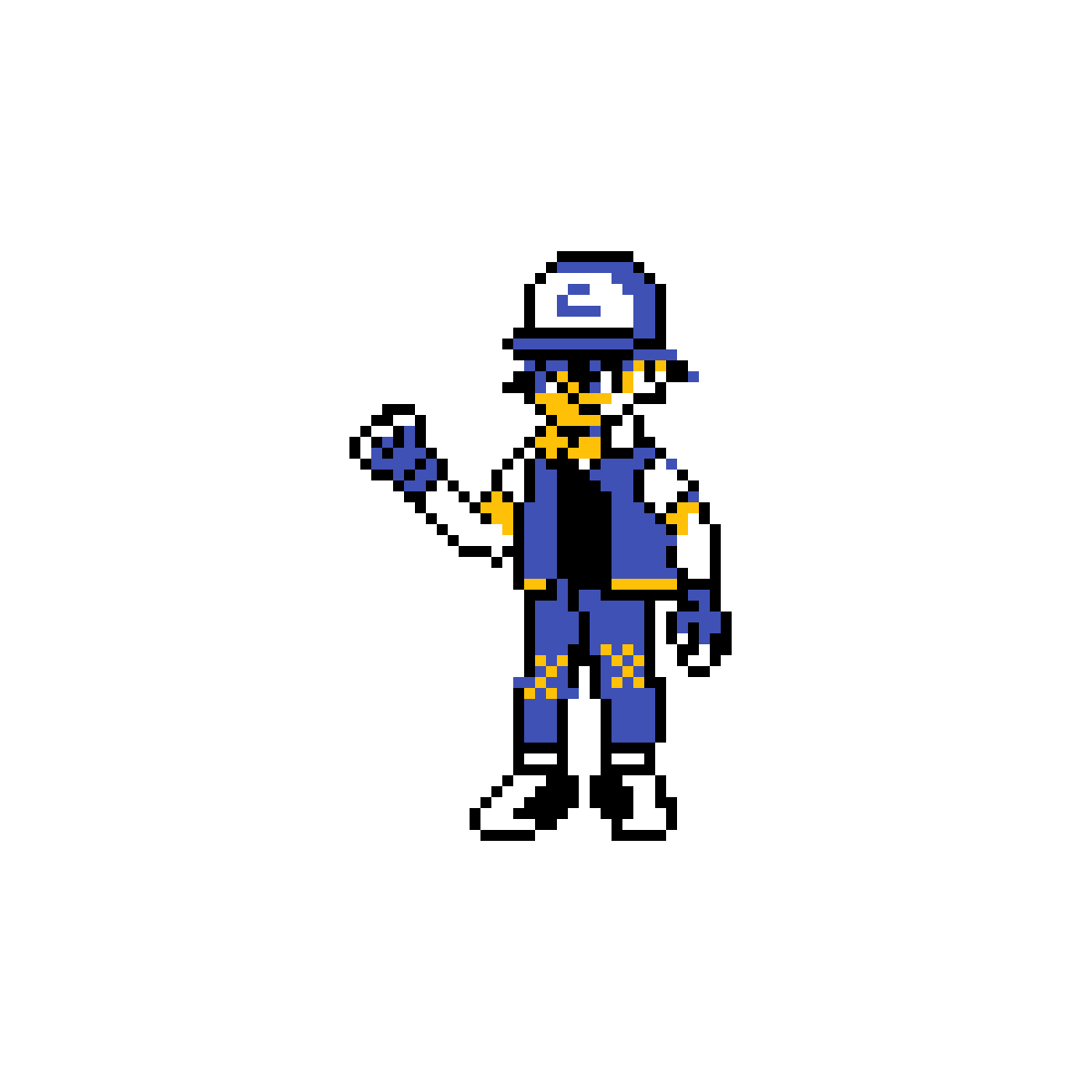 Editing pokemon trainer ash ketchum gold and silver version - Free online pixel art drawing tool ...