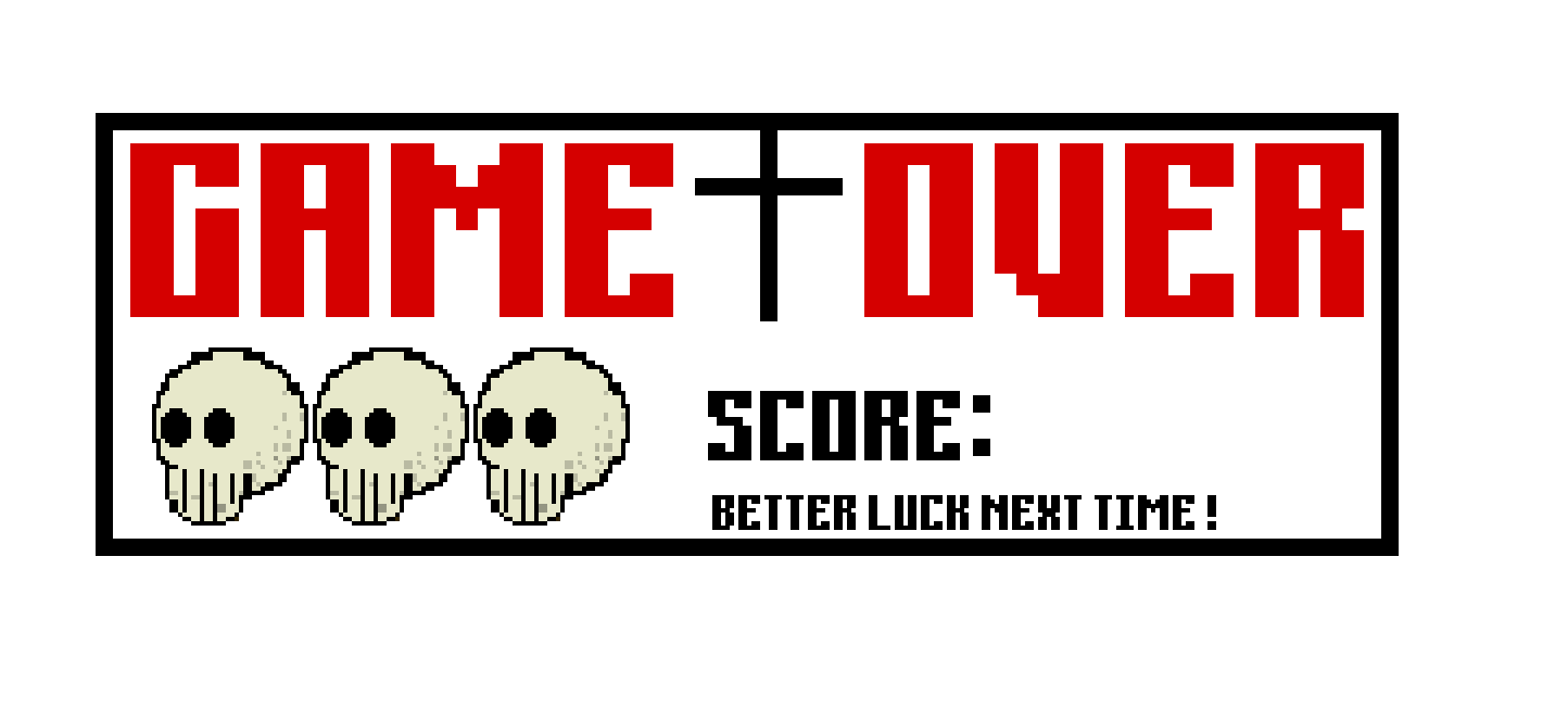 Pixilart - Game over screen by Kreuzrittler