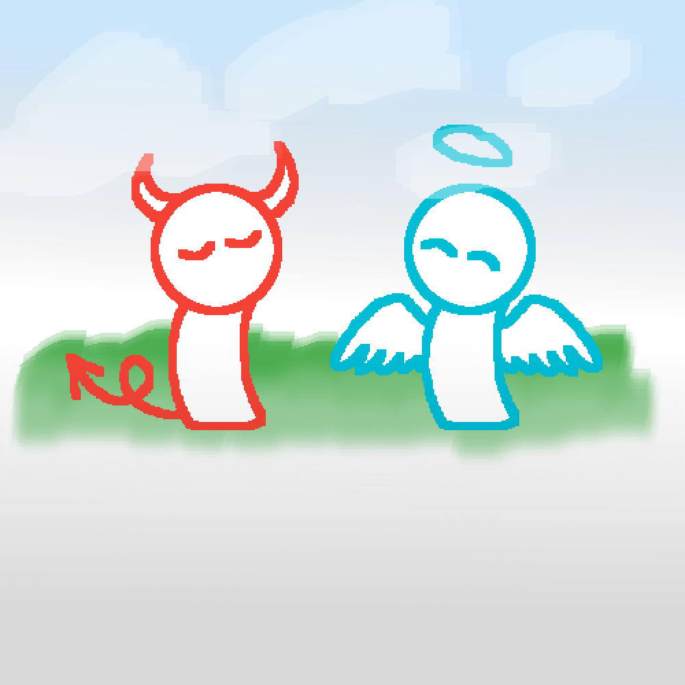 Pixilart - Demon and Angel by novicenoobnt