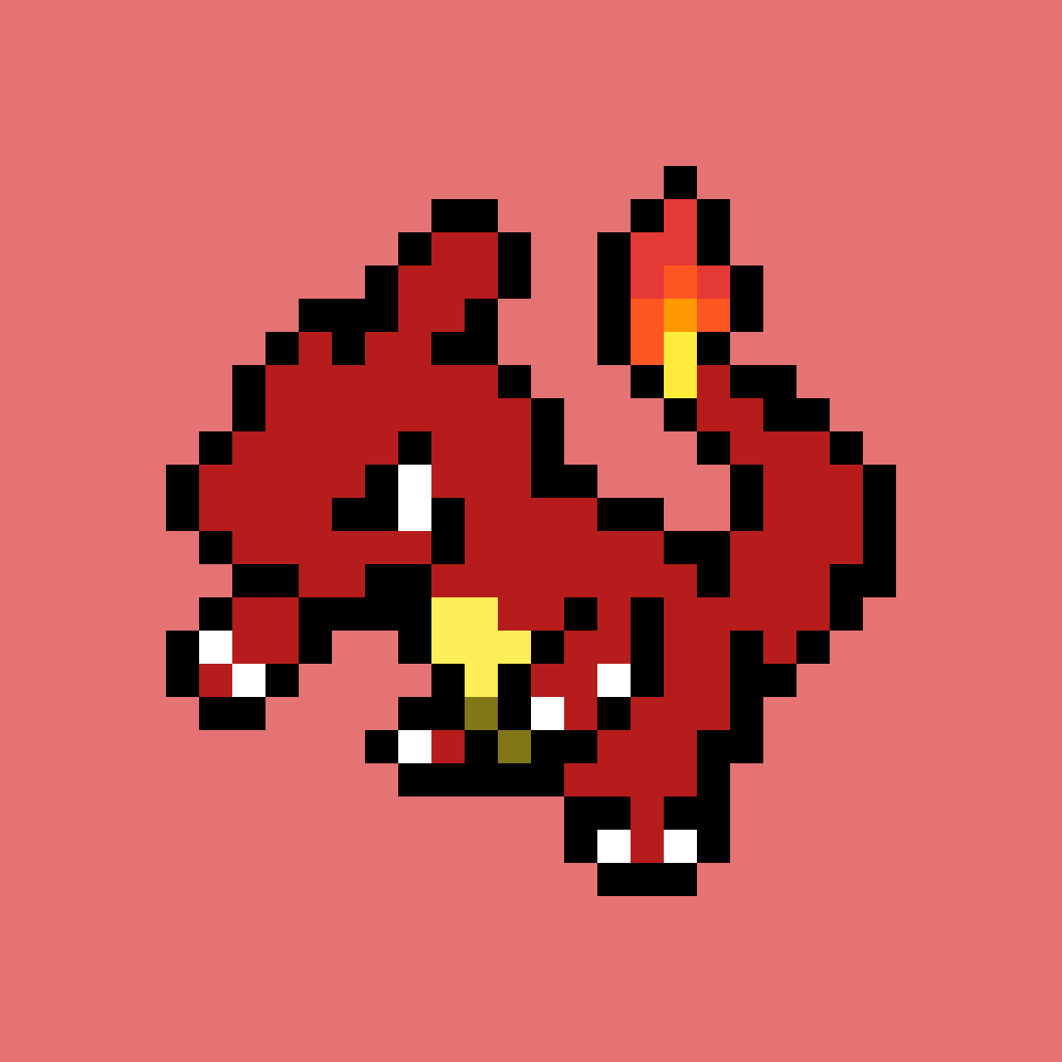 Bit Charmeleon Sprite The Mega Pokémon Charmander Building Toy Kit