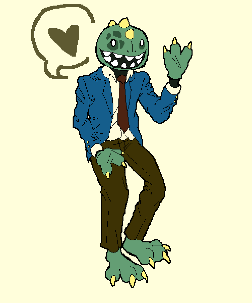 Pixilart - dinosaur guy in a suit by Sad-Toast