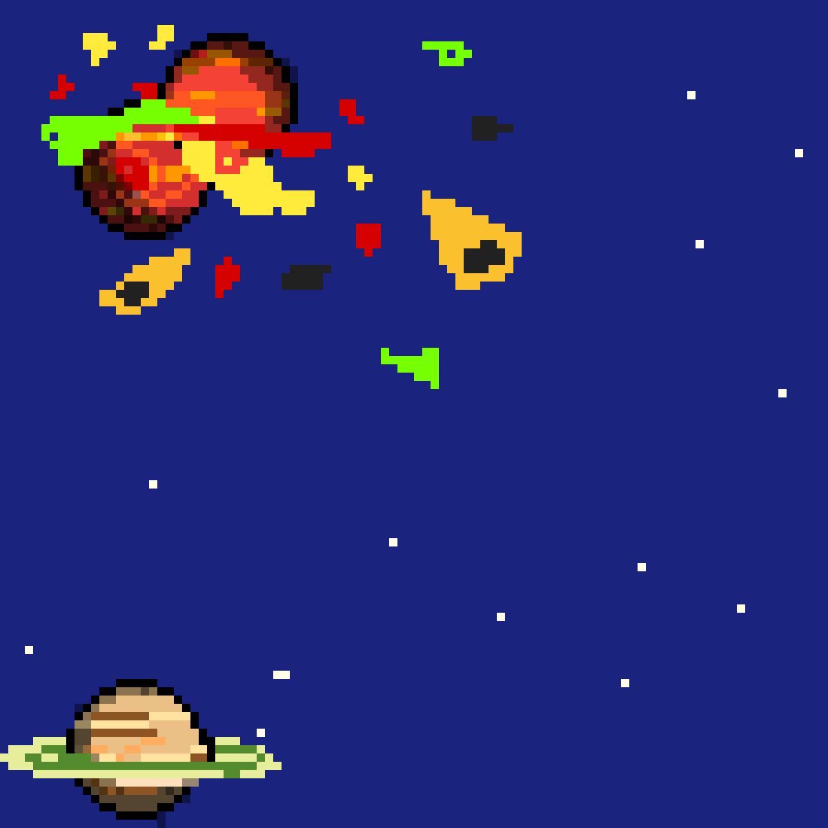 Pixilart - Planet collision's by Lapetus-ii