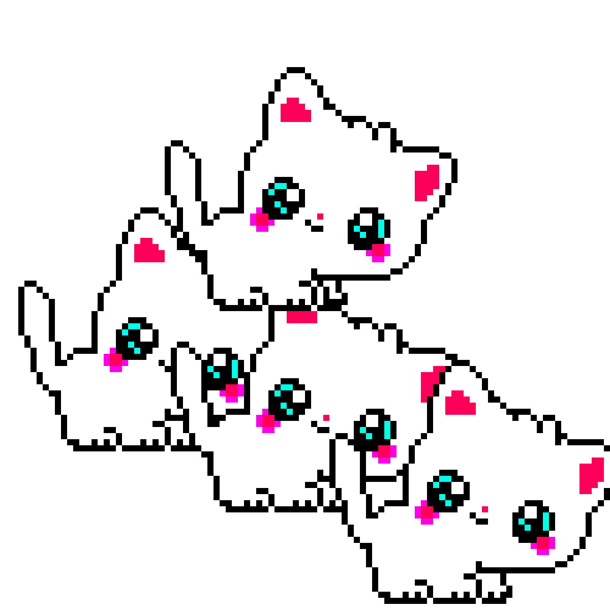 Editing cat collab - Free online pixel art drawing tool - Pixilart