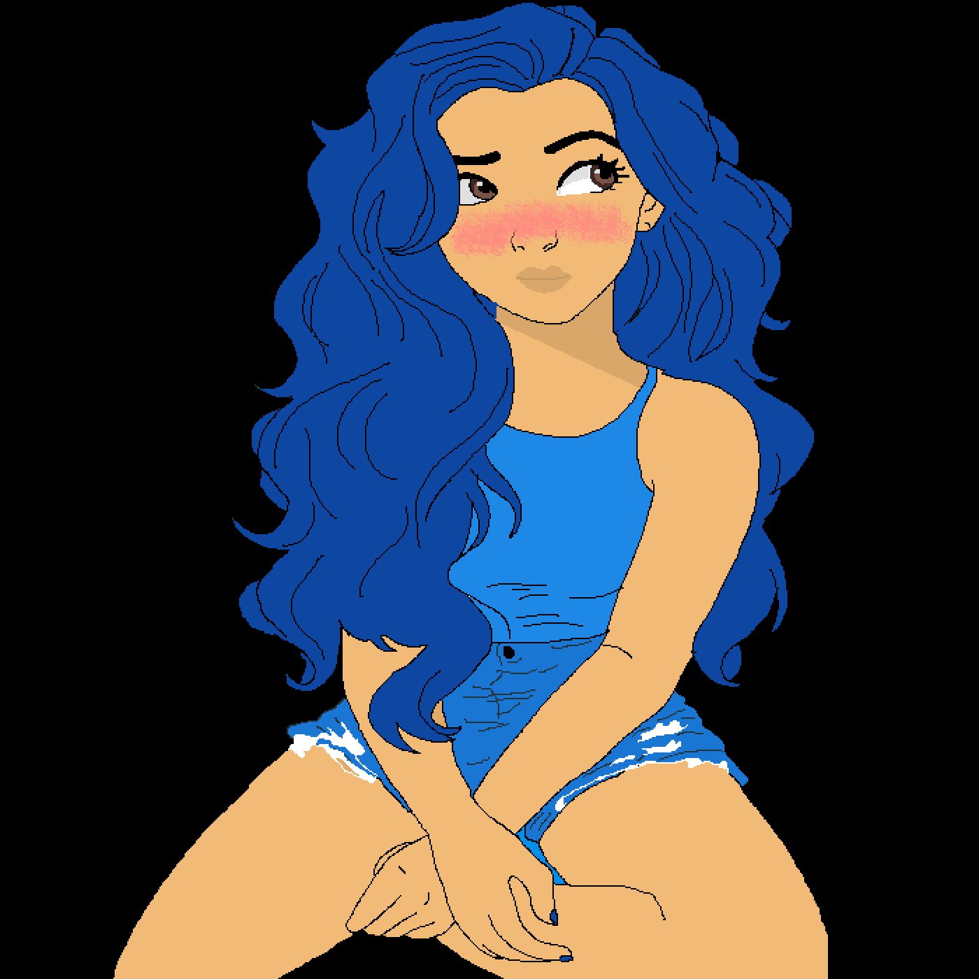 Editing Blue Disney princess - Free online pixel art drawing tool ...