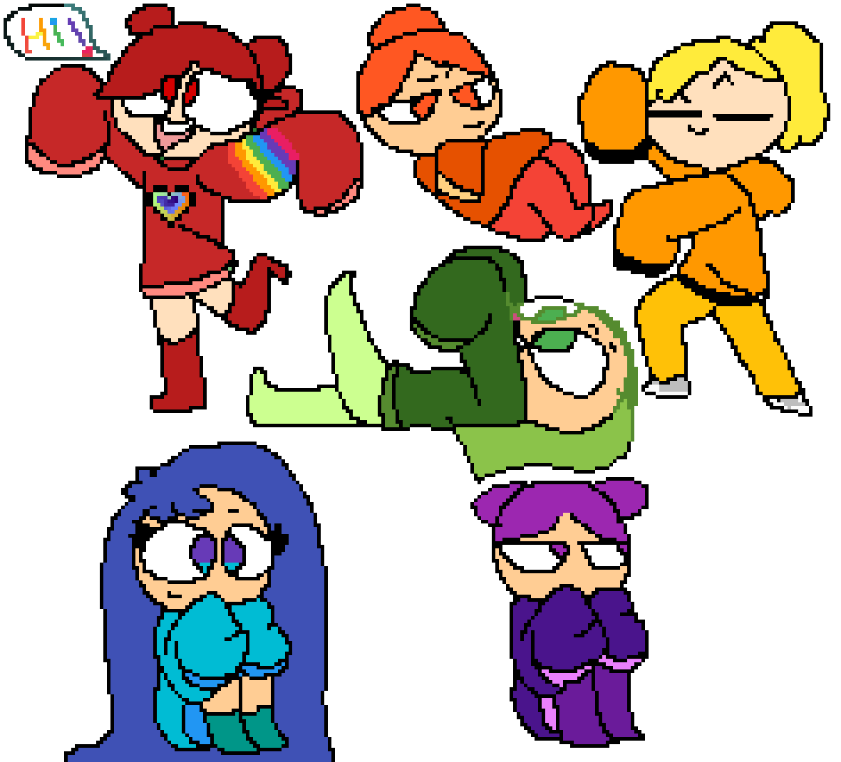 Editing rainbow sisters - Free online pixel art drawing tool - Pixilart