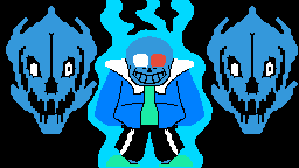 Pixilart - sans collab. Blue Sans by GrammarNazi87