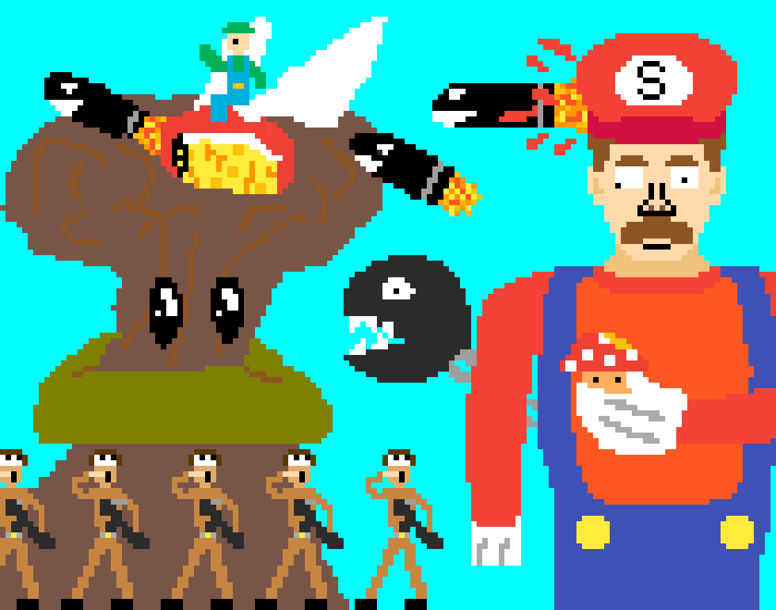Pixilart - Stalin mario and putin luigi and there war zone! by Preston