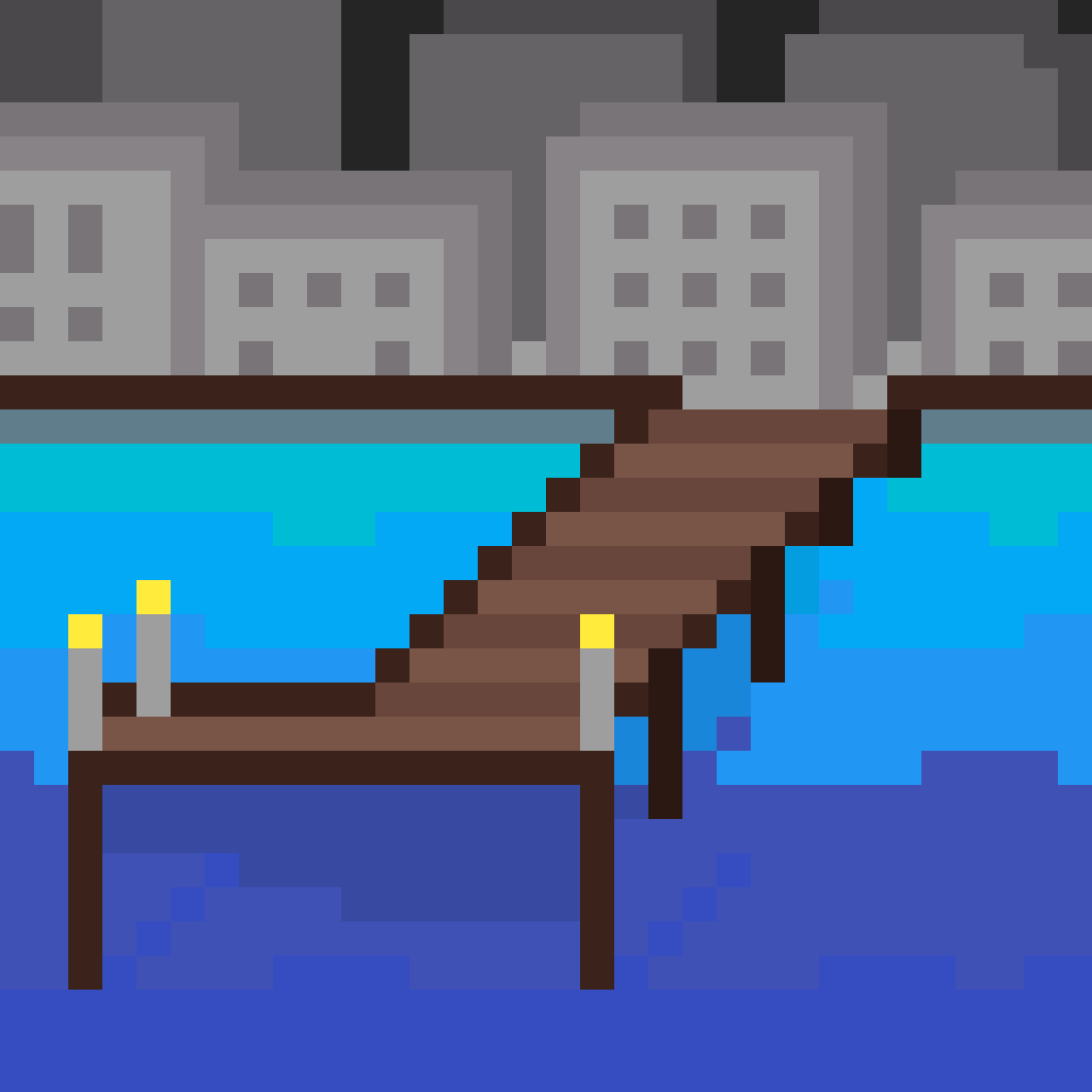 Pixilart - Pier at night by Darkaberle