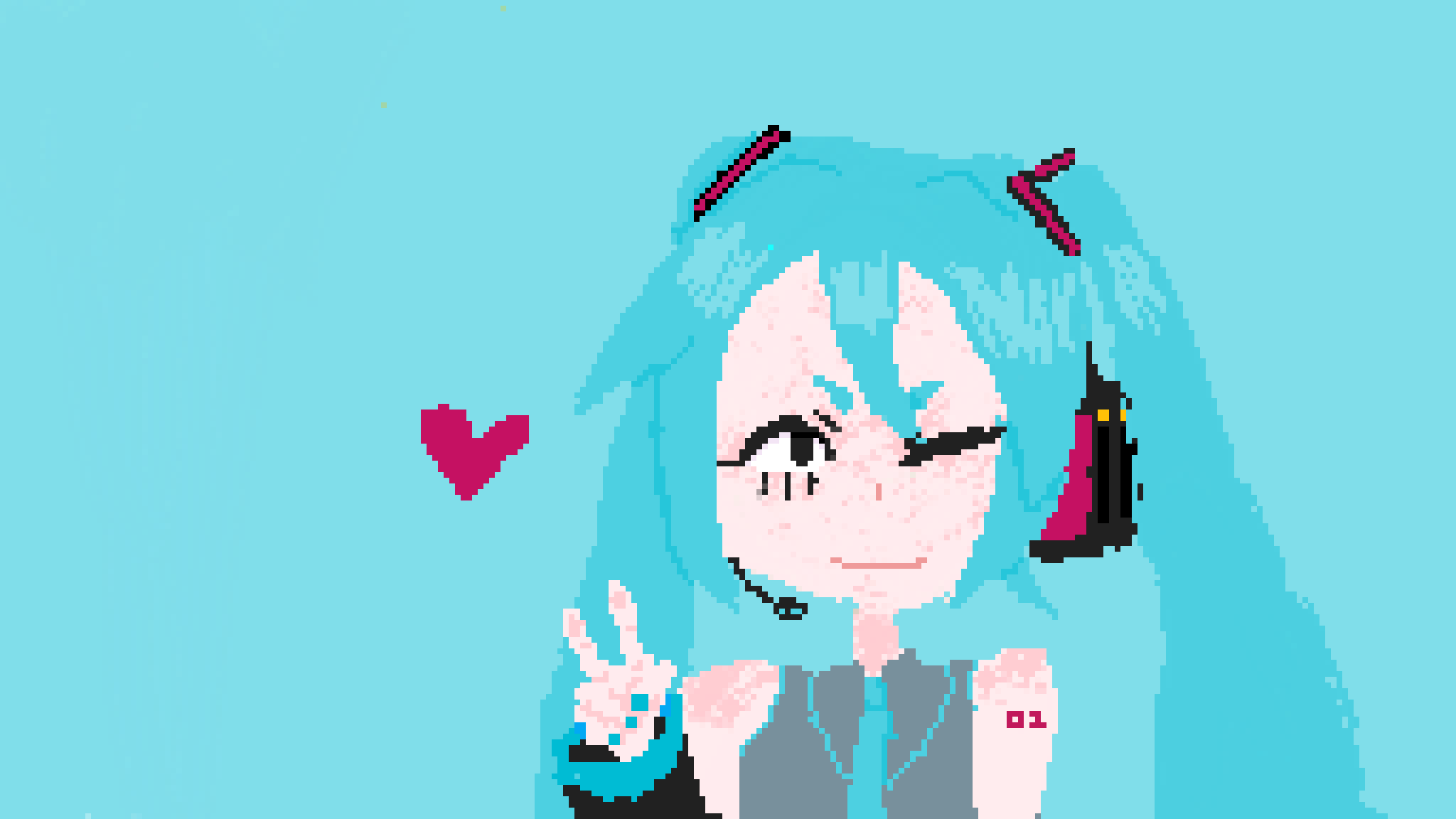 Pixilart - Hatsune Miku by ZombieShark05
