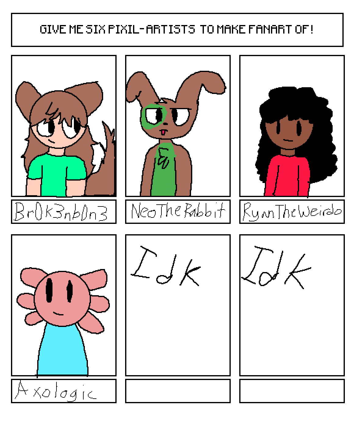 Pixilart - six fanarts pixilart by br0k3nb0n3