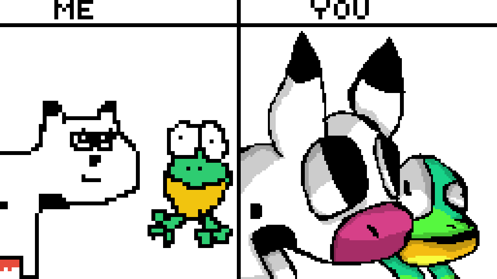 Pixilart - cow and frog collab by julaino
