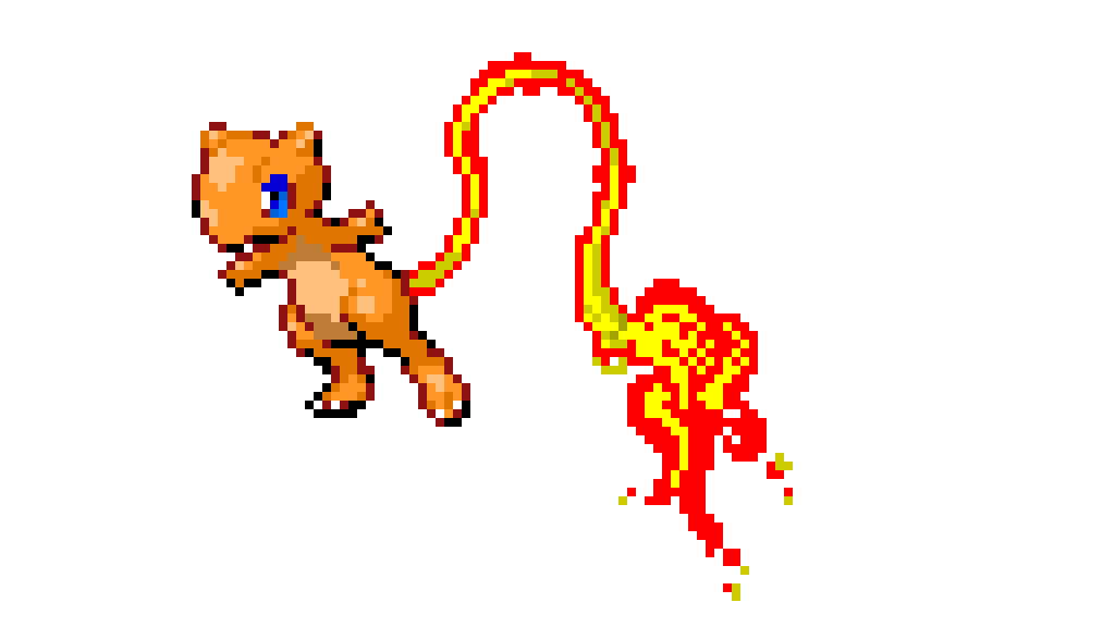 Pixilart - Lavamew (Fire type mew) by Dancer-Jek