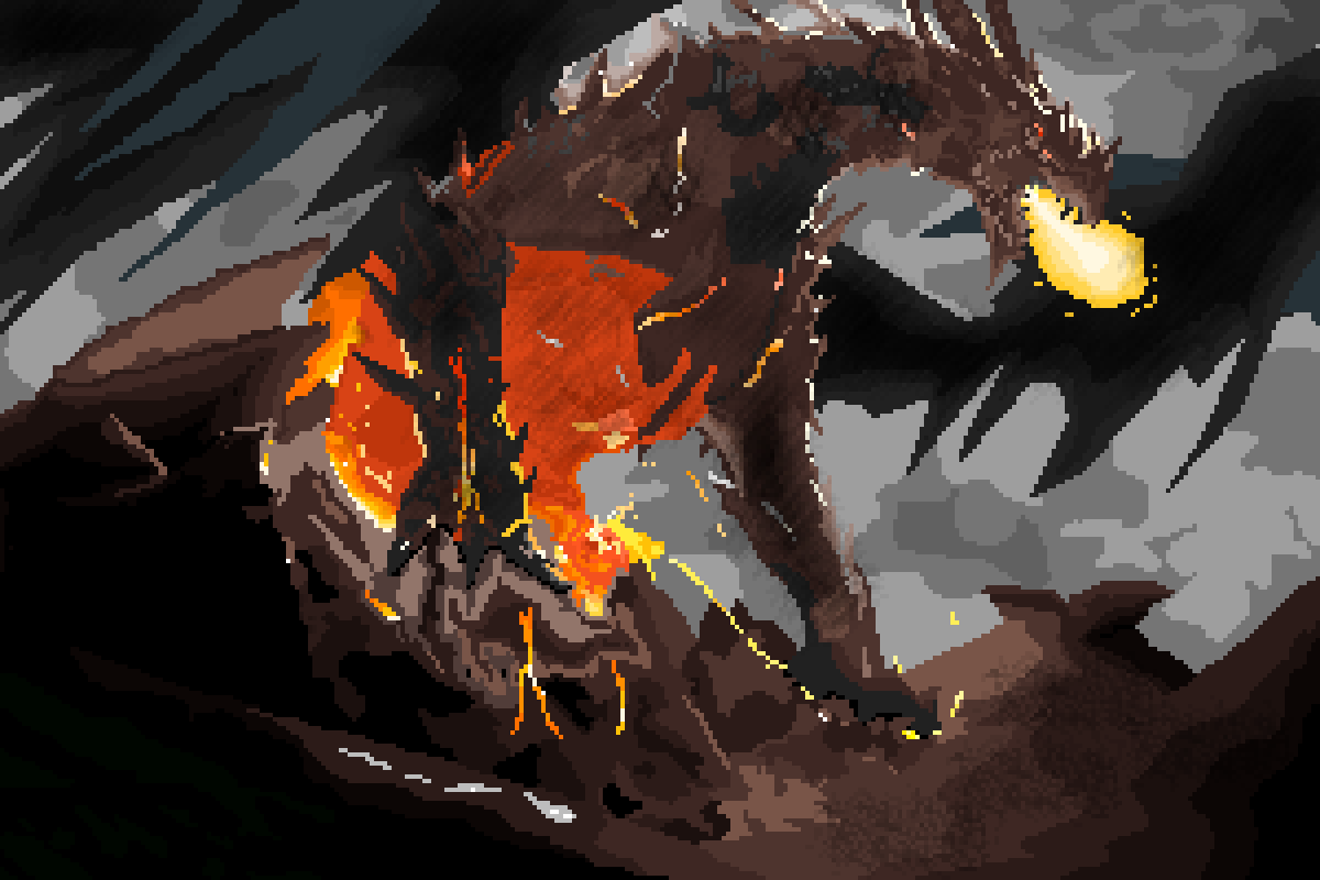 Pixilart - Fiery Dragon by pastorskidexe