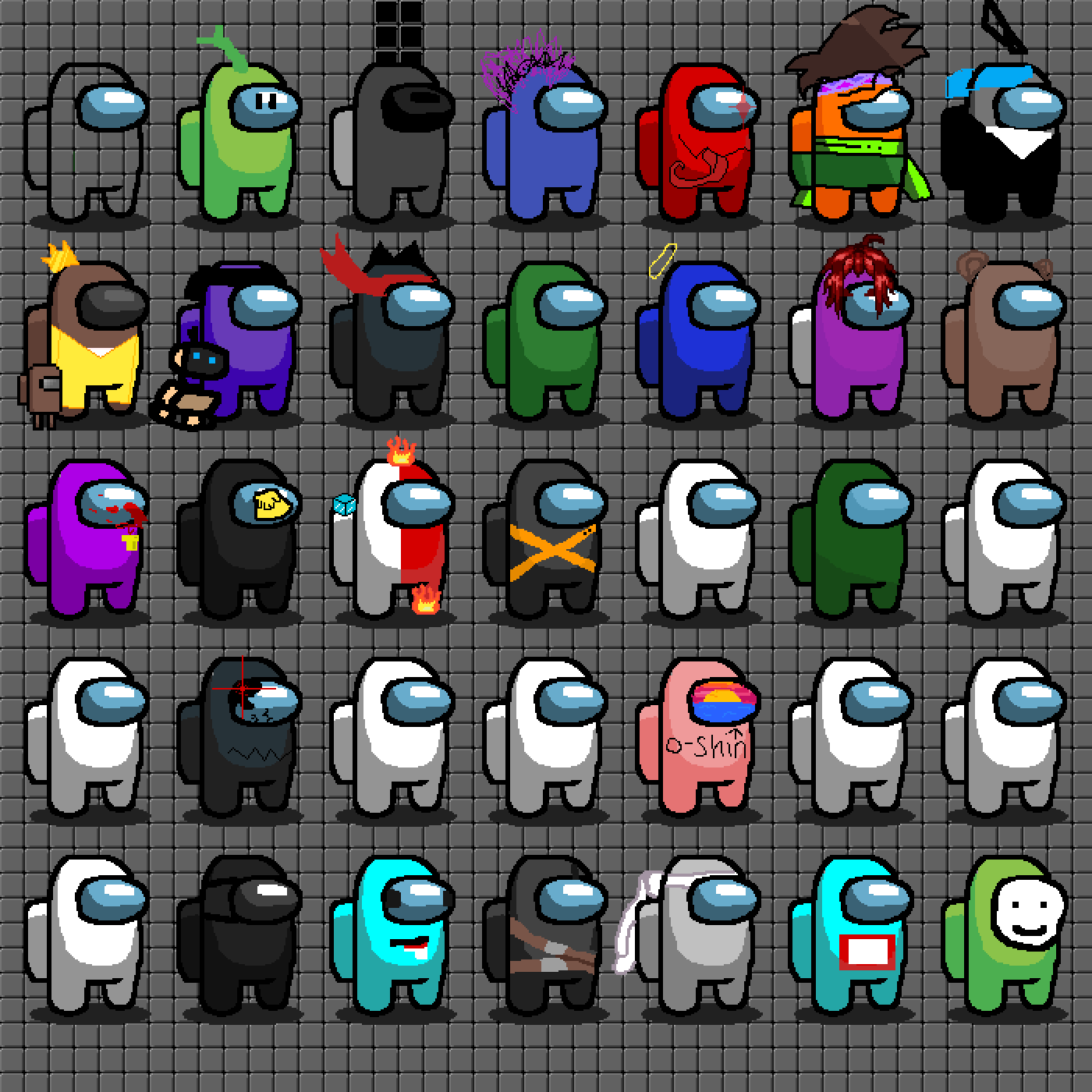 Editing Among us characters - Free online pixel art drawing tool - Pixilart