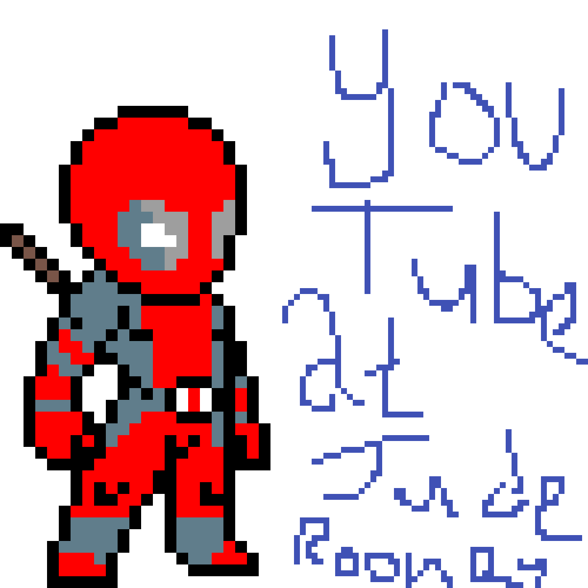 Pixilart - Deadpool Perler Bead Pattern / Bead Drawing by DeepProgram45